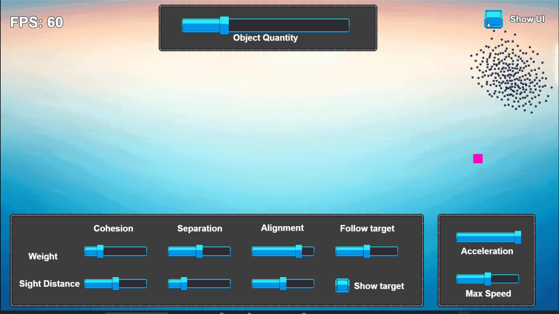 Boids Flocking Simulation A Game Example From The Gdevelop Game Making App Gdevelop