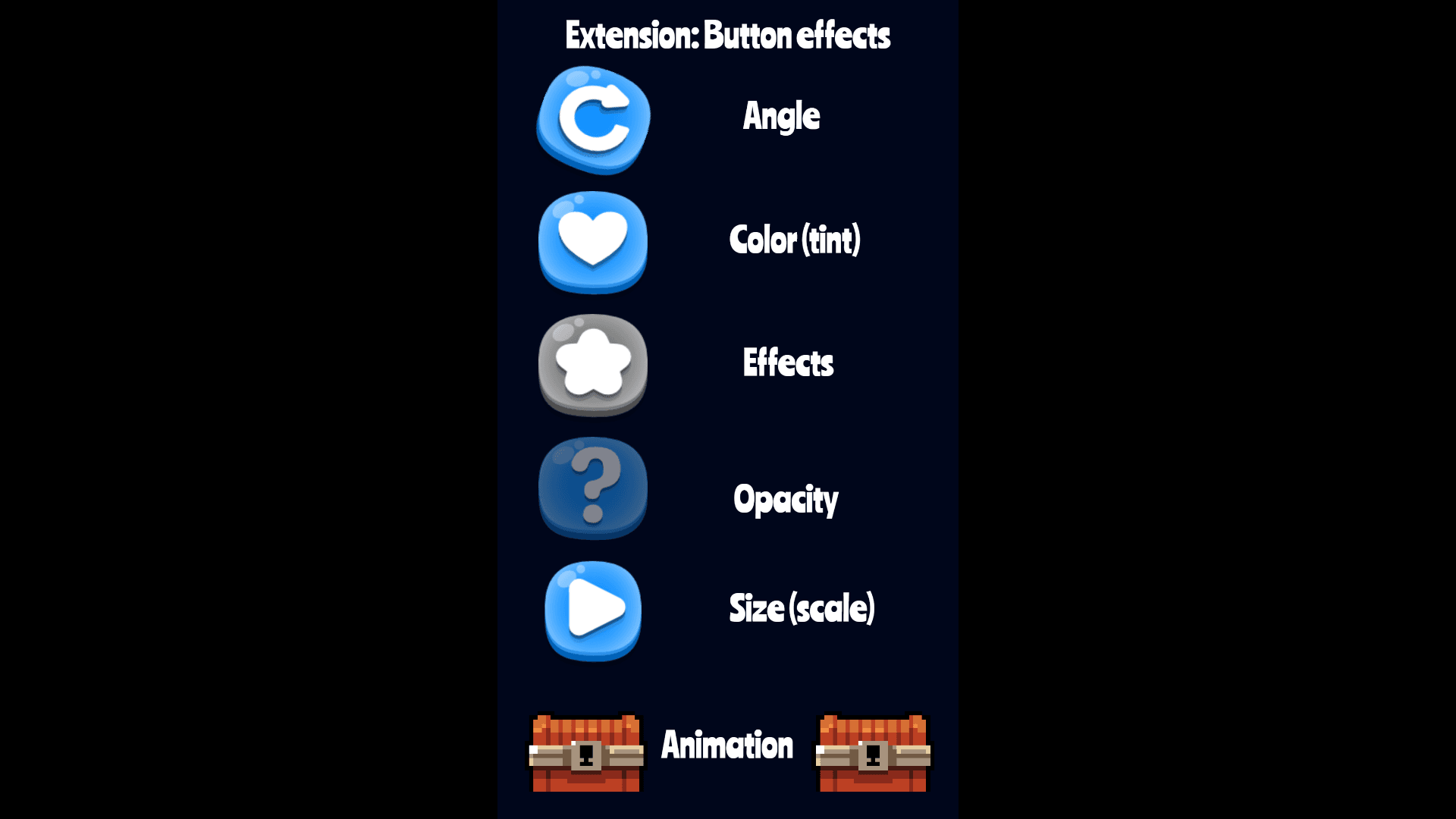 Button effects - a game example from the GDevelop game making app | GDevelop