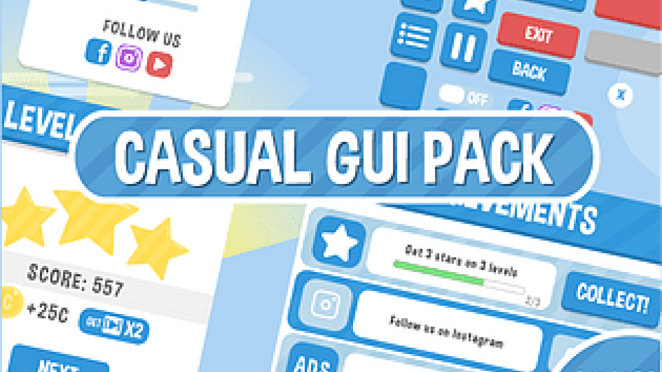 Casual Game UI Pack - a premium asset pack to build games with GDevelop ...