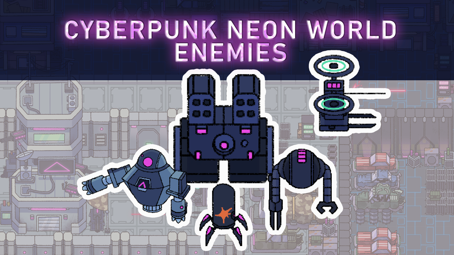 Cyberpunk Neon World Enemies - a premium asset pack to build games with ...