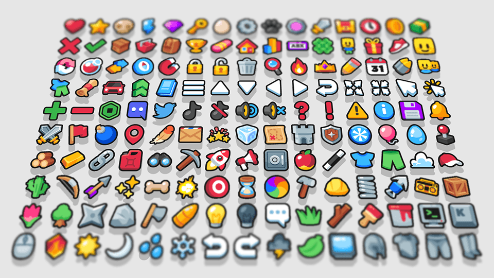 Flat Icon Pack - a premium asset pack to build games with GDevelop ...