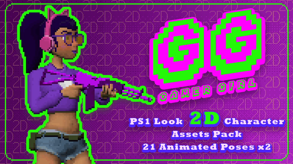 Gamer Girl Character - a premium asset pack to build games with ...
