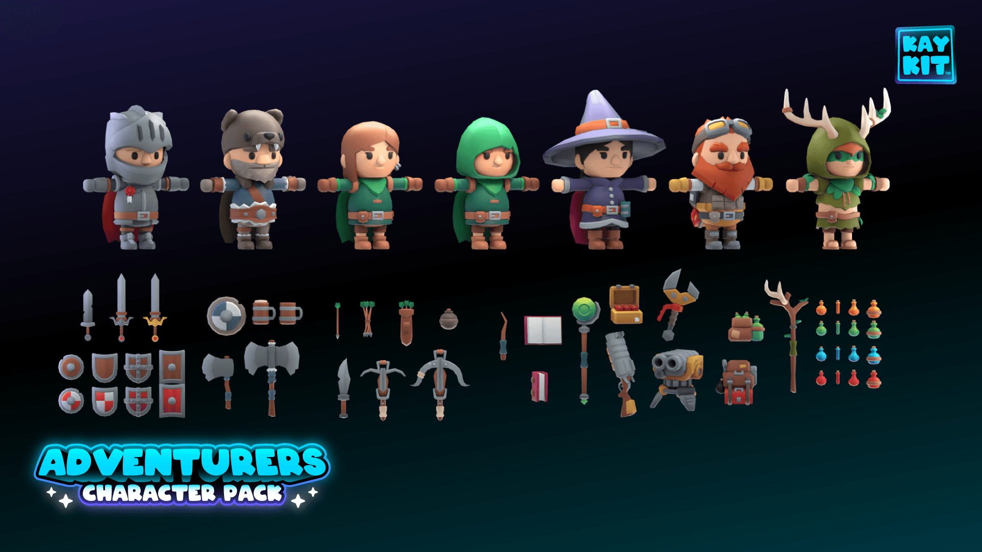 KayKit Adventurers Character - a premium asset pack to build games with ...