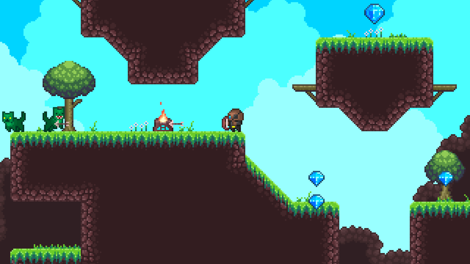 Platformer World Cliffside Greens - a premium asset pack to build games ...