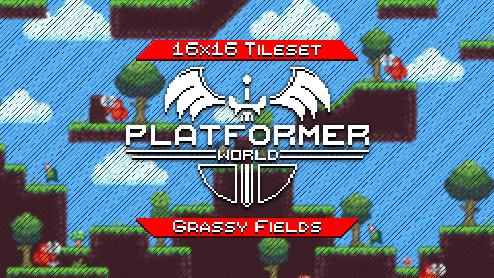 Platformer World Grassy Fields - a premium asset pack to build games ...
