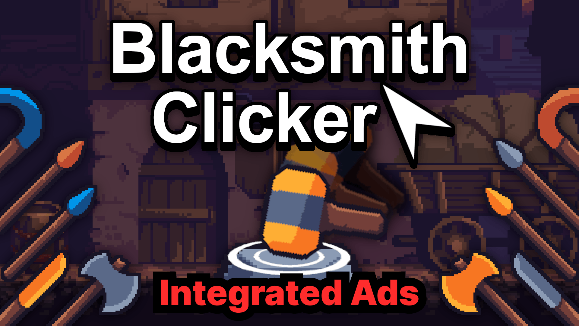 Blacksmith Clicker - a premium game template for GDevelop. | GDevelop