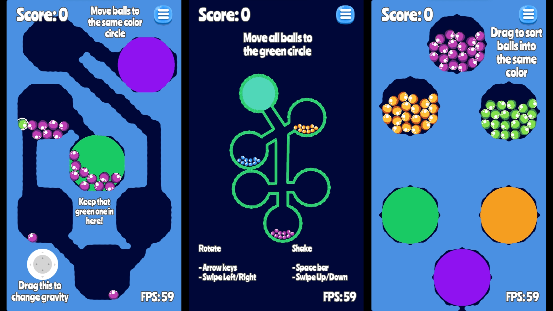 Four Fun Physics Games - a premium game template for GDevelop. | GDevelop