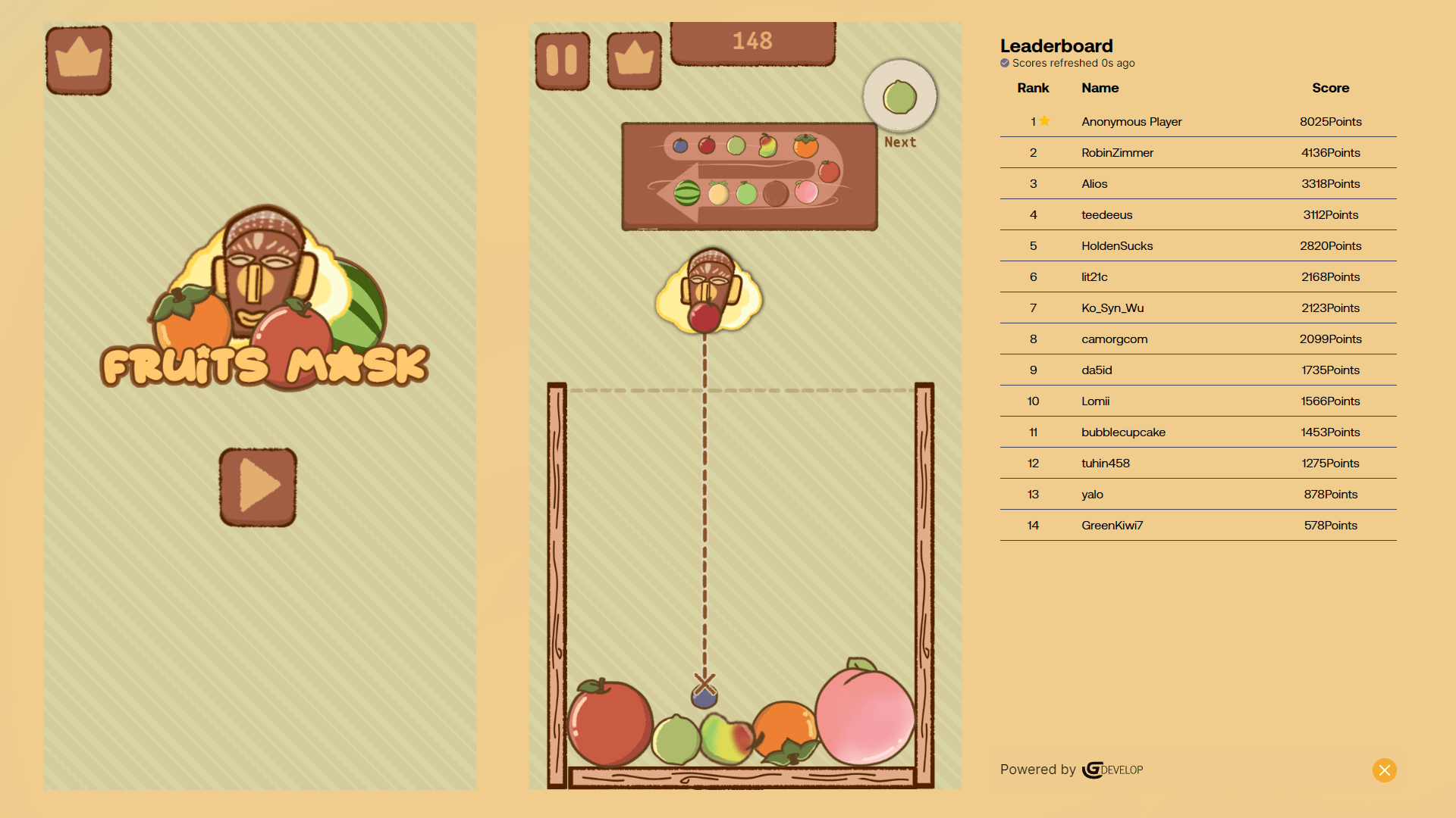 Fruit Stack Master - a premium game template for GDevelop. | GDevelop